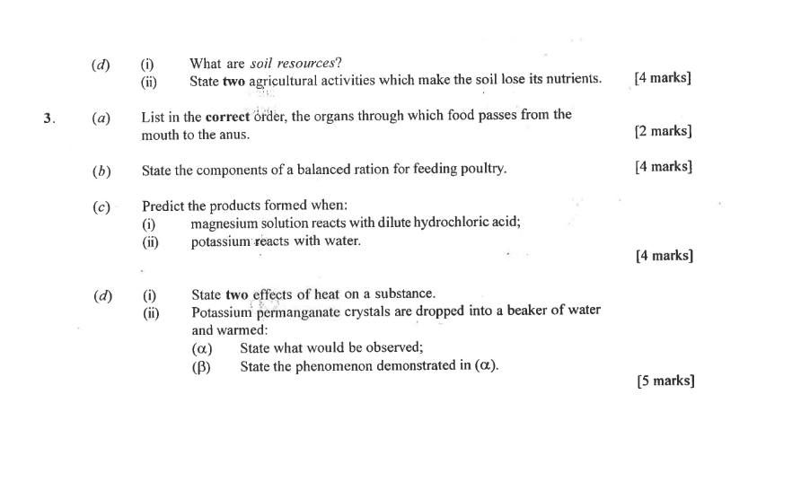BECE 2022 Integrated Science Past Question
